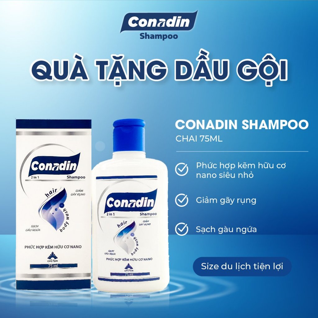 [Qùa tặng] Conadin dầu gội chuyên trị gàu phiên bản du lịch chai 75ml ...