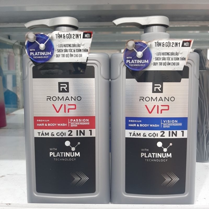 tắm & gội hương nước hoa Romano Vip 2 in 1 platinum 650g | Shopee Việt Nam