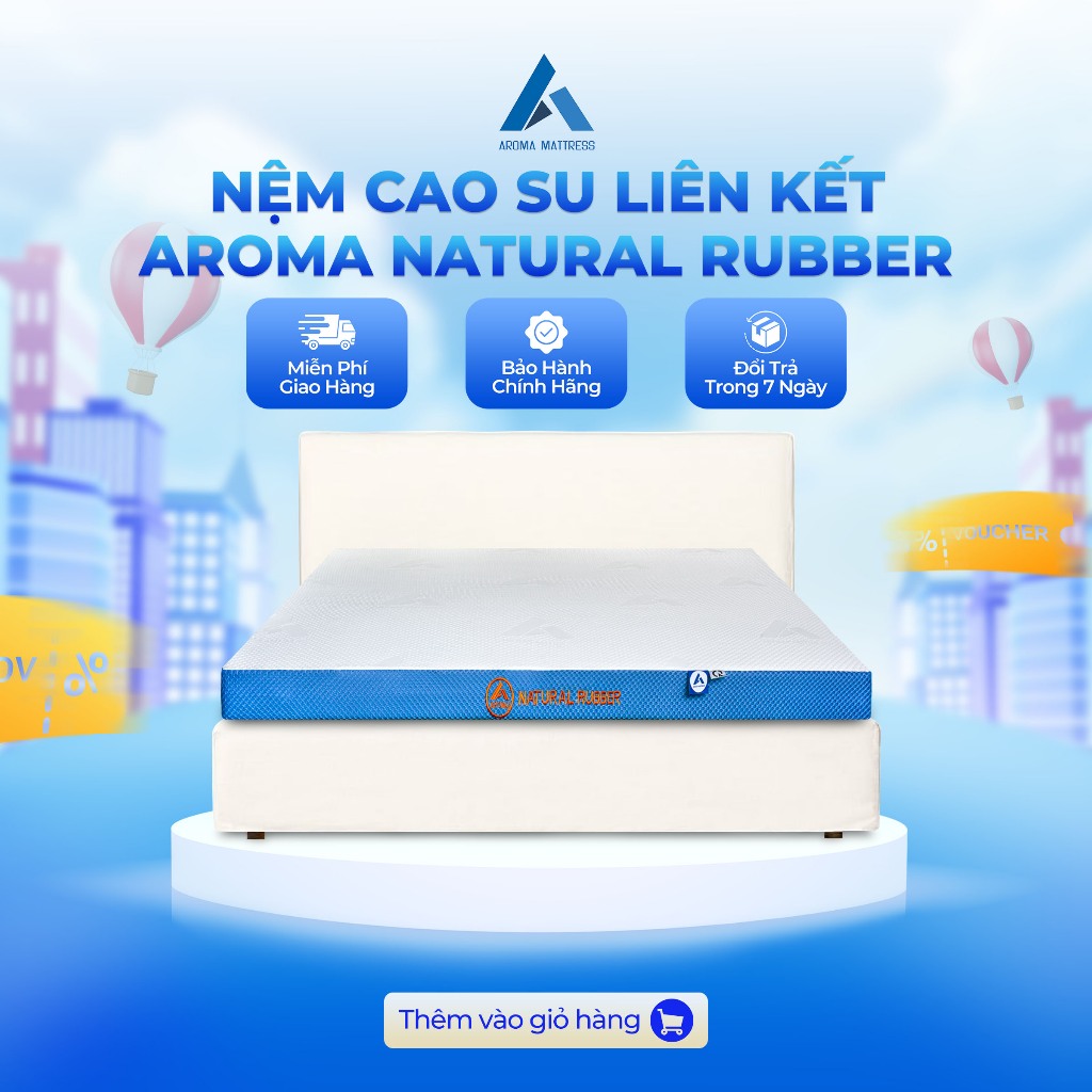 Nệm Cao Su Liên Kết Natural Rubber Aroma 10cm 15cm - Bảo Hành 10 Năm ...