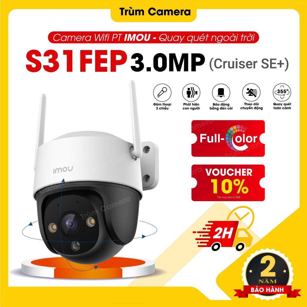 Camera IMOU WIFI S31FEP/S51FEP, Full Color, Báo Động Bằng Đèn Và Còi ...