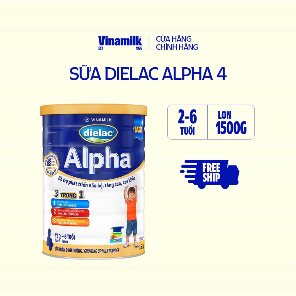 Sữa bột Vinamilk Dielac Alpha 4 1.5kg (cho bé từ 2- 6 tuổi) | Shopee Việt Nam