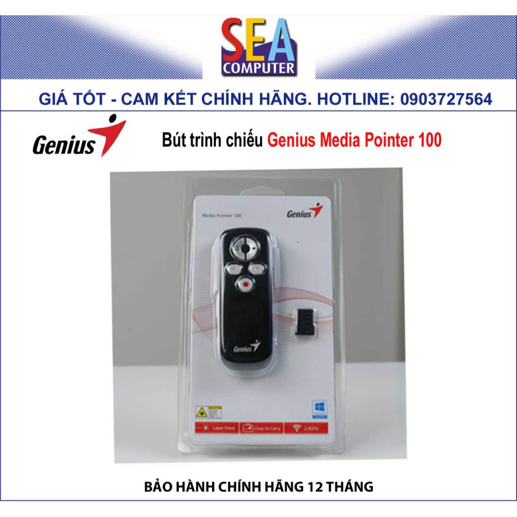 Bút trình chiếu Genius Media Pointer 100 chính hãng | Shopee Việt Nam