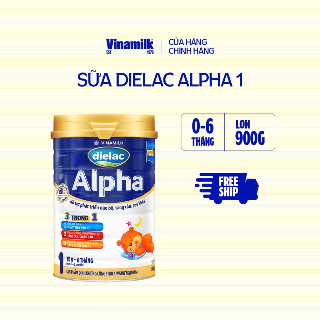 Hộp Sữa bột Vinamilk Dielac Alpha 1 - Hộp thiếc 900g (cho bé từ 0 - 6 tháng tuổi) | Shopee Việt Nam