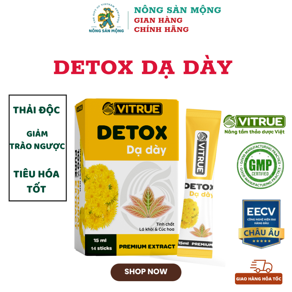 Detox Thải Độc Dạ Dày Giảm Trào Ngược Giảm Viêm Dạ Dày Vitrue NÔNG SẢN ...