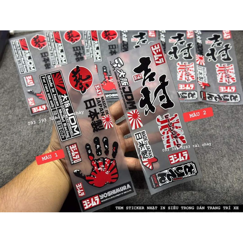[ 1 TẤM ] TEM STICKER NHẬT IN SIÊU TRONG DÁN TRANG TRÍ XE | Shopee Việt Nam
