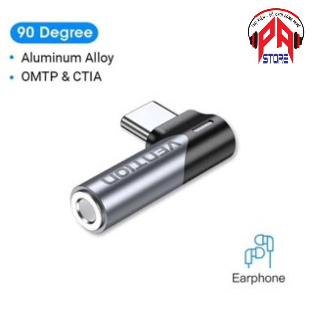 OTG USB-C Male to 3.5mm Female Audio Adapter Gray Aluminum Alloy Type ...