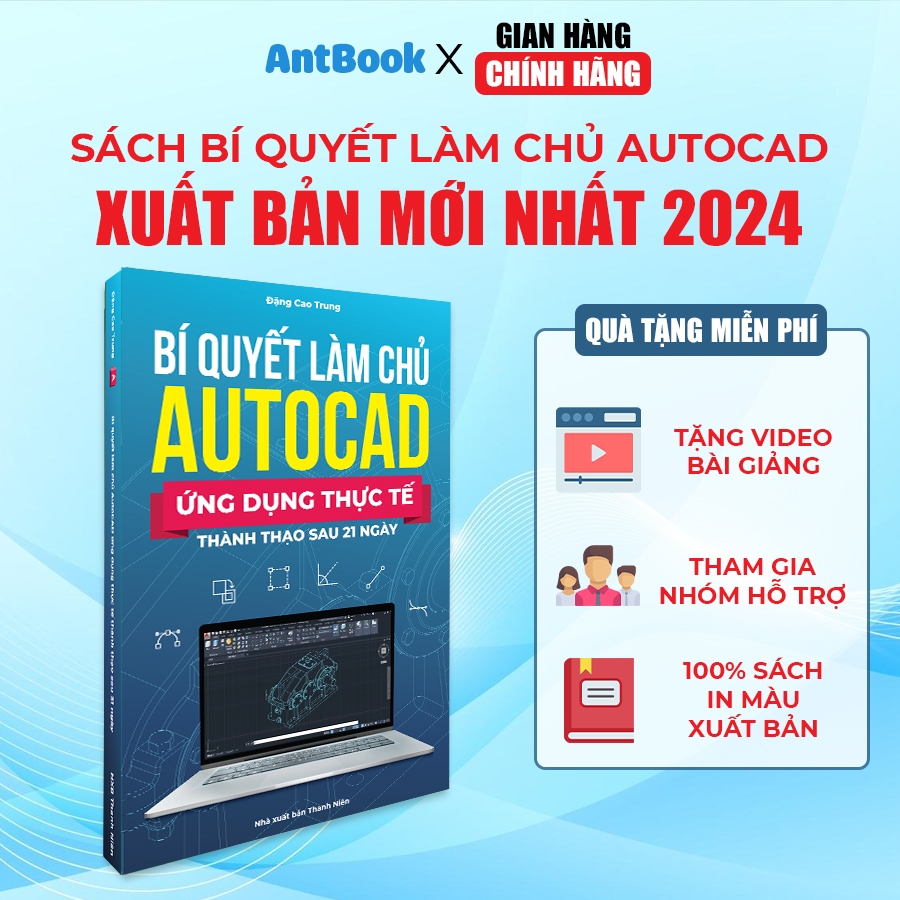 Sách Autocad Xuất Bản Chính Hãng Ứng Dụng Thực Tế, In Màu,Tặng Kèm ...