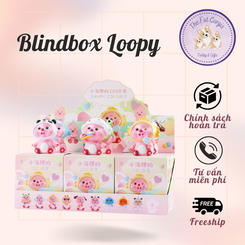 (1 hộp lẻ) Blindbox hộp mù hải ly Loopy mô hình nhân vật trưng bày ...