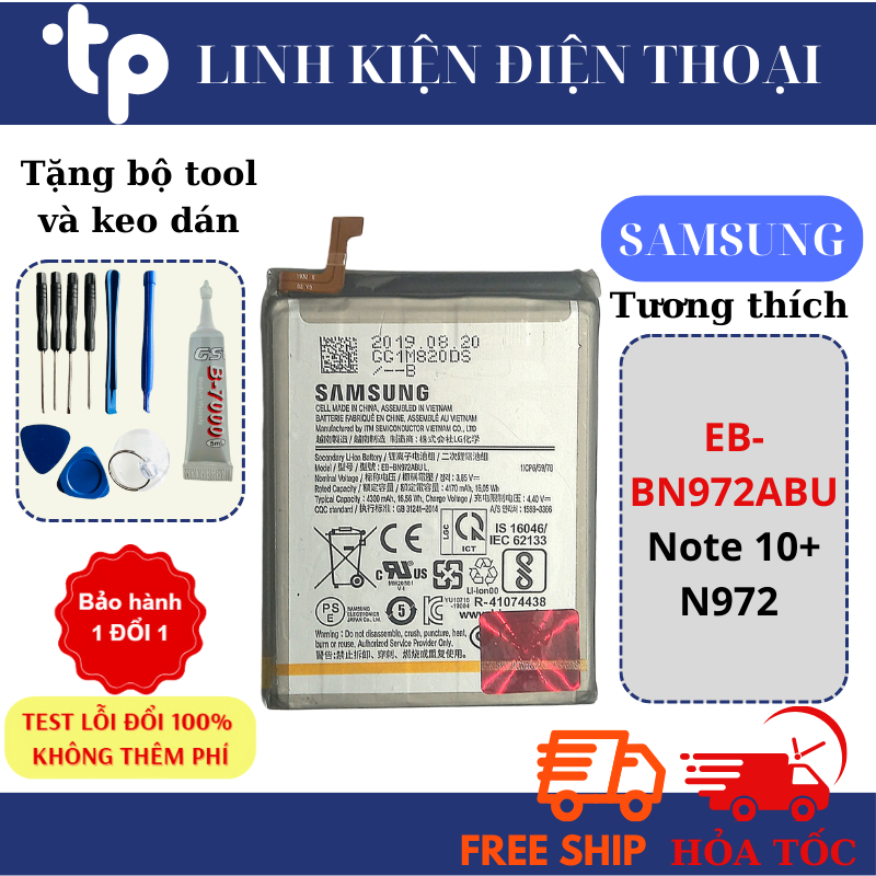 Pin Samsung Note 10 Plus/ N972 ~EB-BN972ABU~ (tặng bộ sửa và keo dán ...