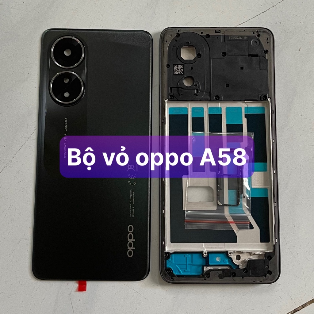 bộ vỏ oppo A58 ,kèm khay sim,phím âm lượng,kính camera | Shopee Việt Nam