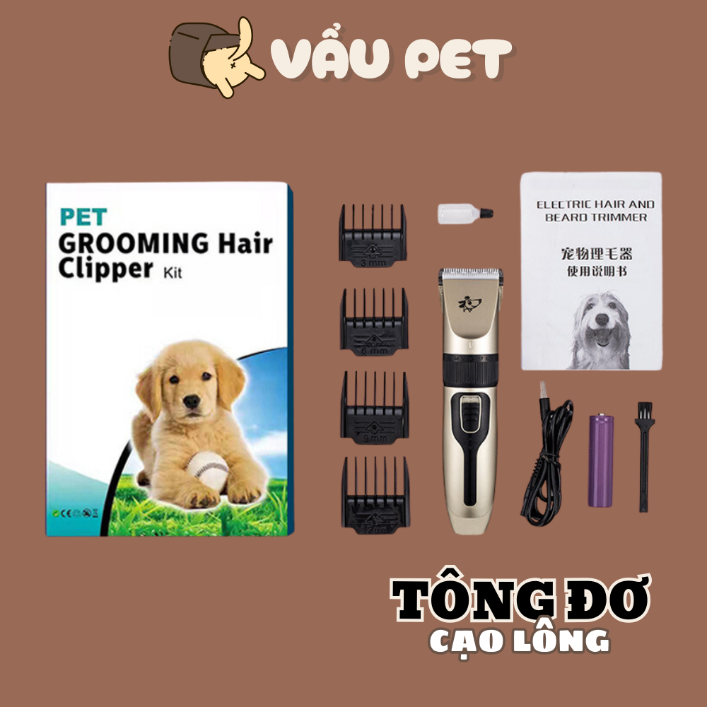 Tông Đơ Cắt Lông Chó Mèo Clipper - Tông Đơ Chó Mèo Full Bộ 8 Món Vẩu ...