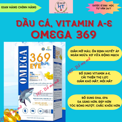 Dầu cá Omega 369 Eye hộp 80viên bổ sung chất chống Oxy hóa, giảm ...