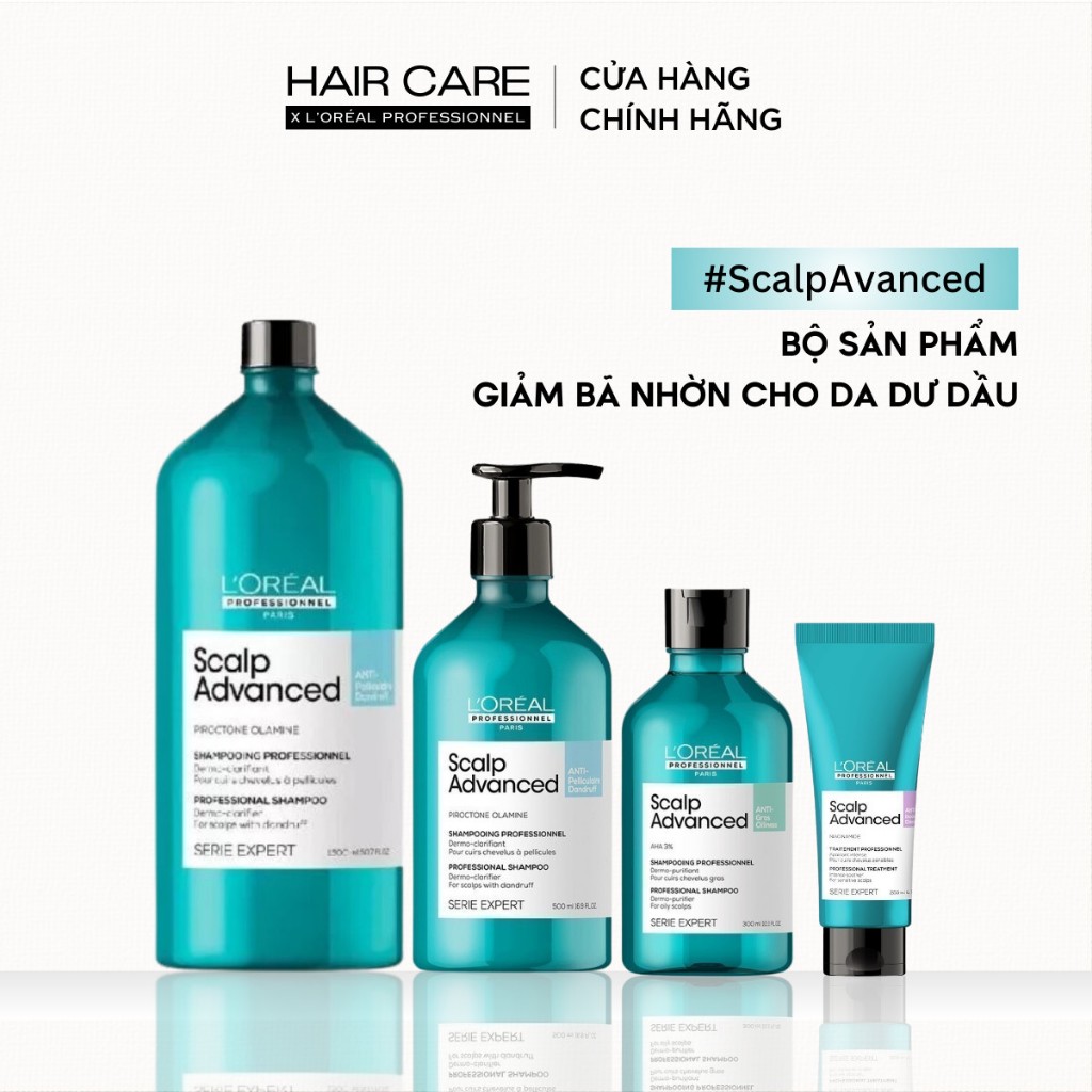 Dầu gội dành cho da đầu nhiều dầu, giảm bết tóc Loreal Scalp Advanced ...