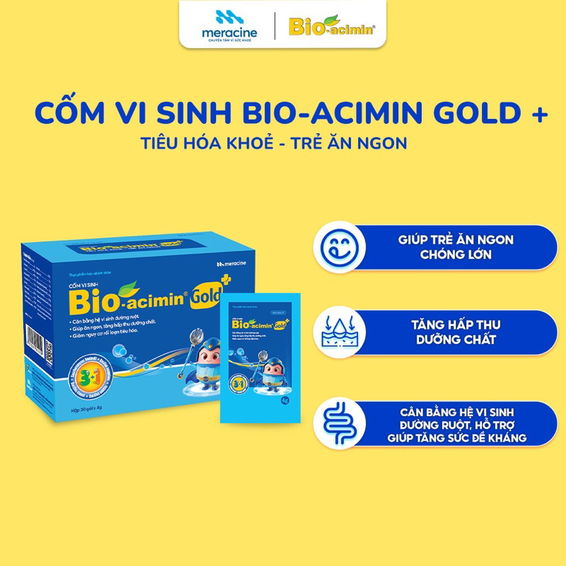 Cốm vi sinh Bio-acimin Gold hỗ trợ hệ tiêu hóa, giúp ăn ngon (hộp 30 ...