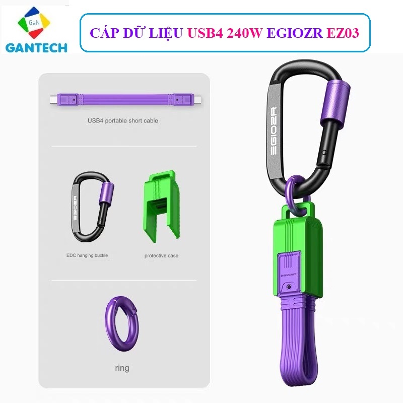 Cáp dữ liệu sạc nhanh USB-C 240w Egiozr EZ03 | USB4 40Gbps 8k60hz USB-FI eMarker | Shopee Việt Nam