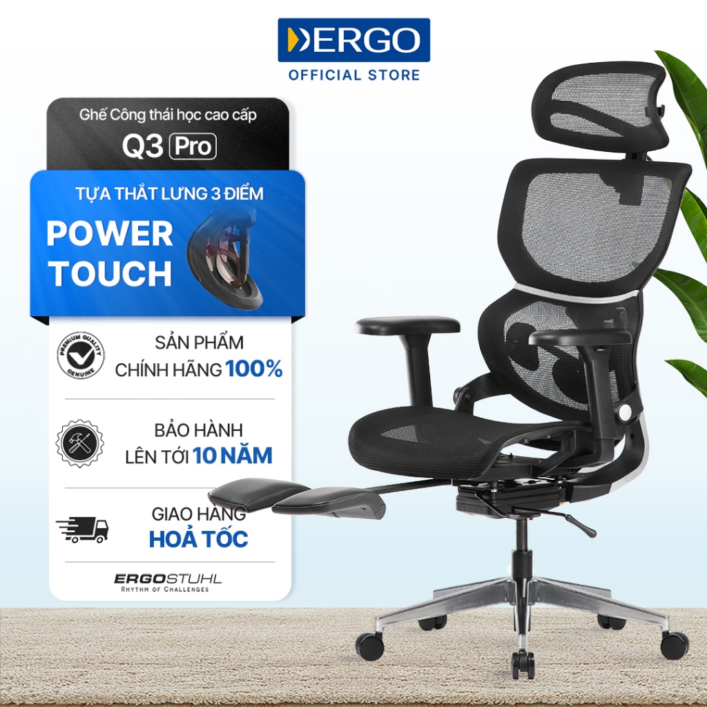 Ghế Công Thái Học DERGO Ergostuhl Q3 Pro (Footrest) | Shopee Việt Nam