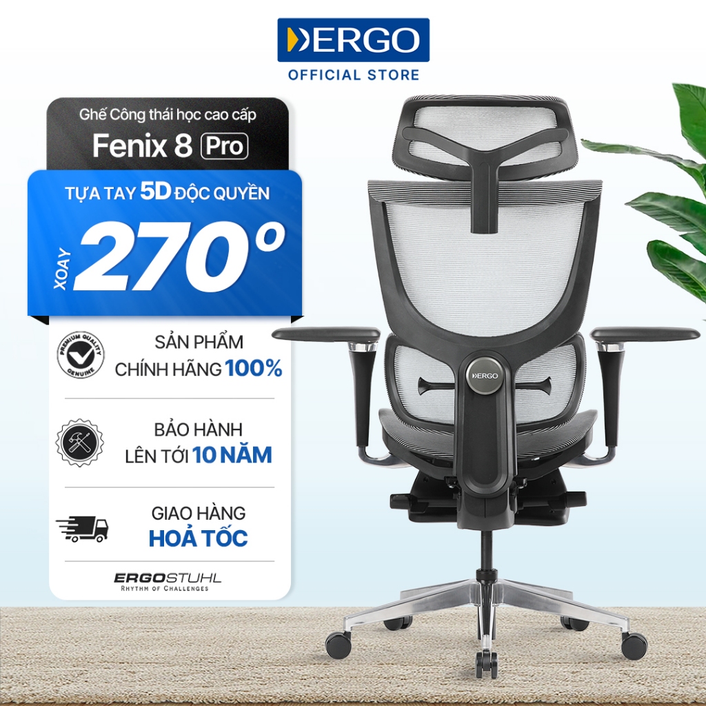 Ghế Công Thái Học DERGO Ergostuhl Fenix 8 Pro (Footrest) | Shopee Việt Nam