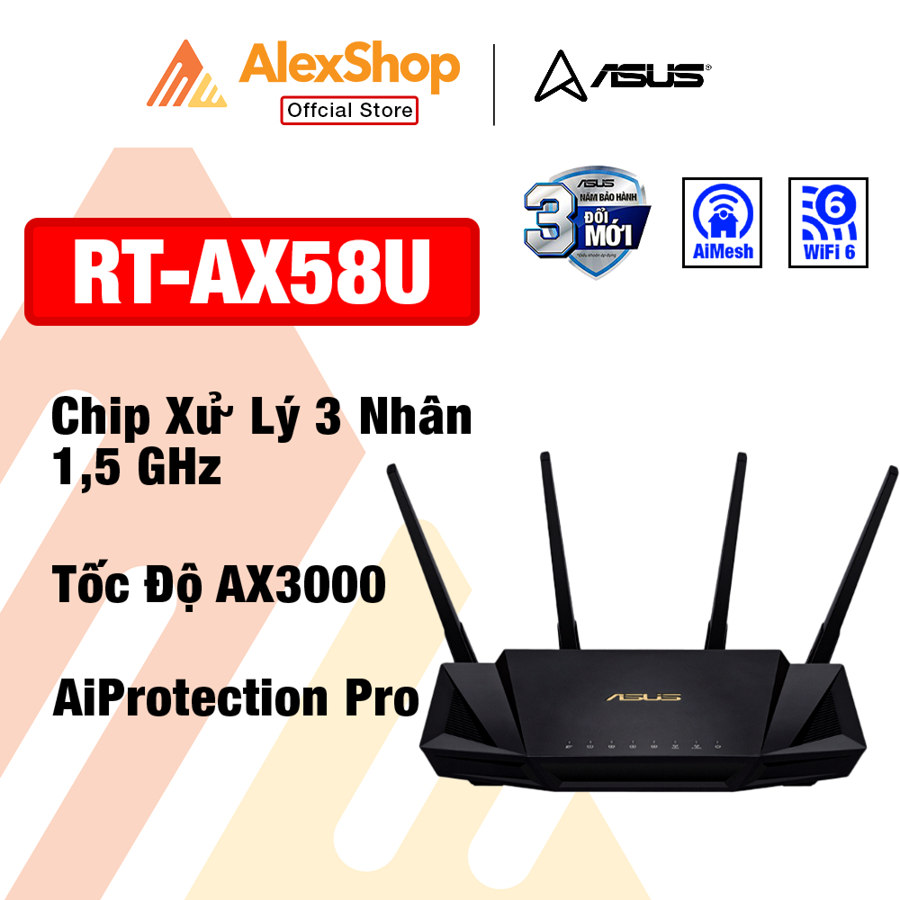 [AX3000] Router Gaming Wifi 6 Asus RT AX58U-V2 Chuẩn Băng Thông AX3000 | Shopee Việt Nam