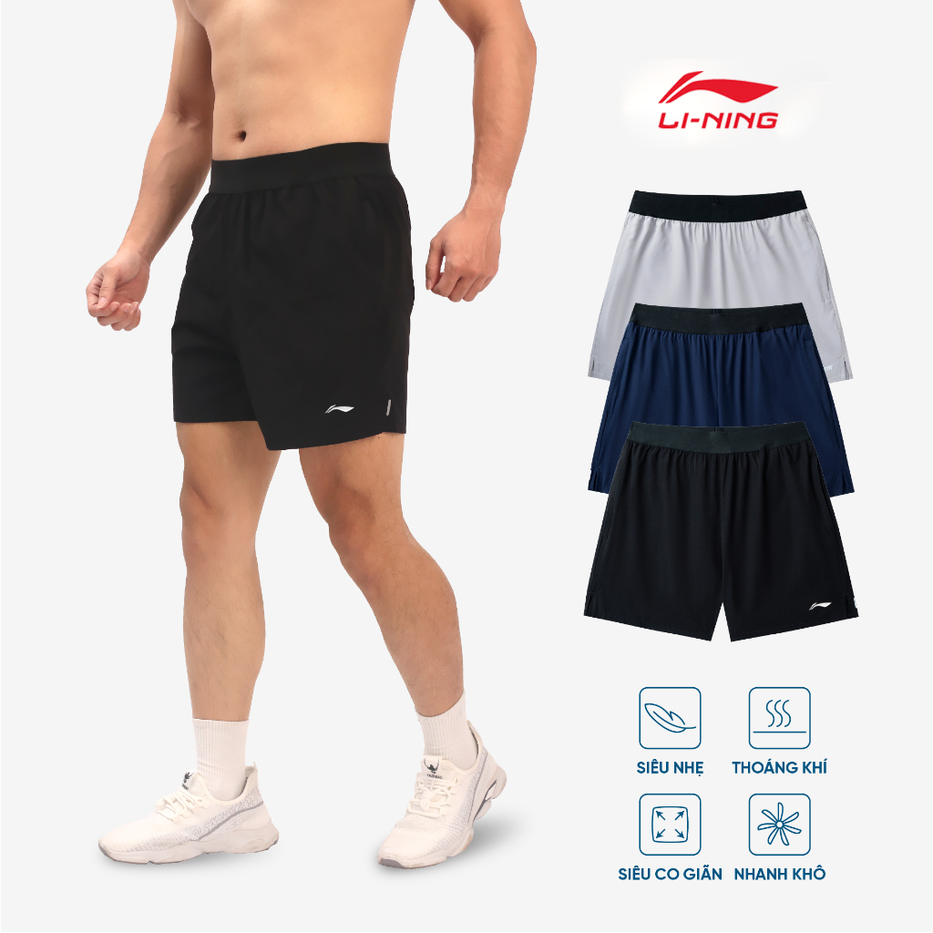 Quần Short Thể Thao Nam Li-Ning Siêu Nhẹ Training LightMax, Cạp Chun ...