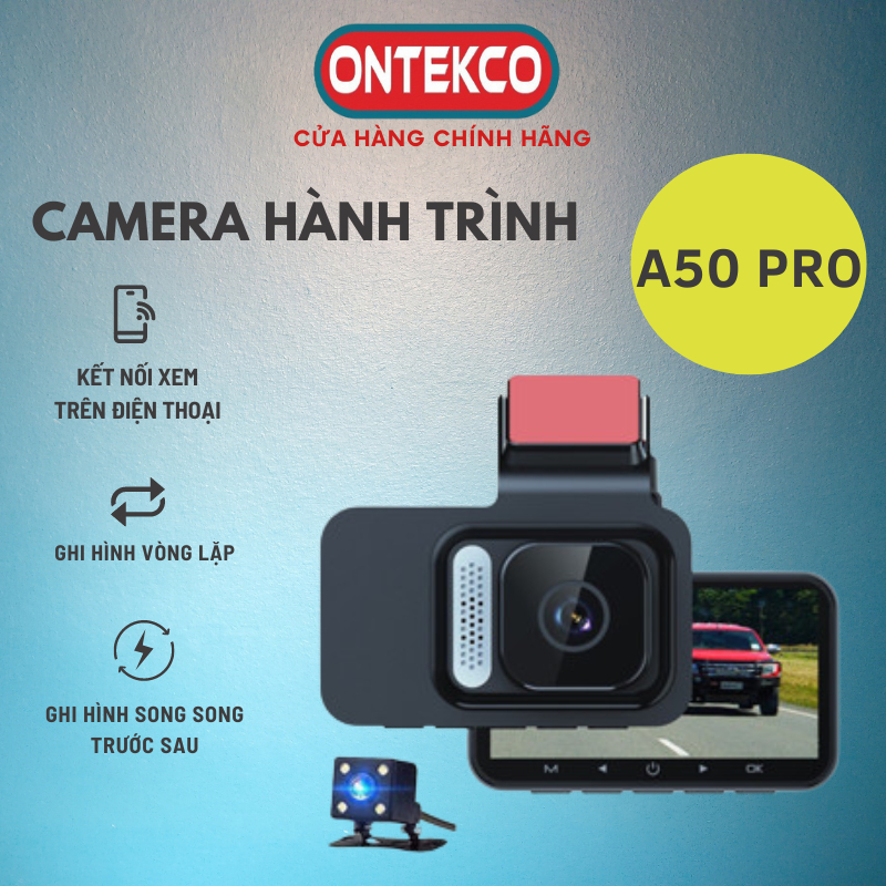Camera hành trình ô tô ONTEKCO A50 PRO WiFi. Kết nối xem qua điện thoại ...