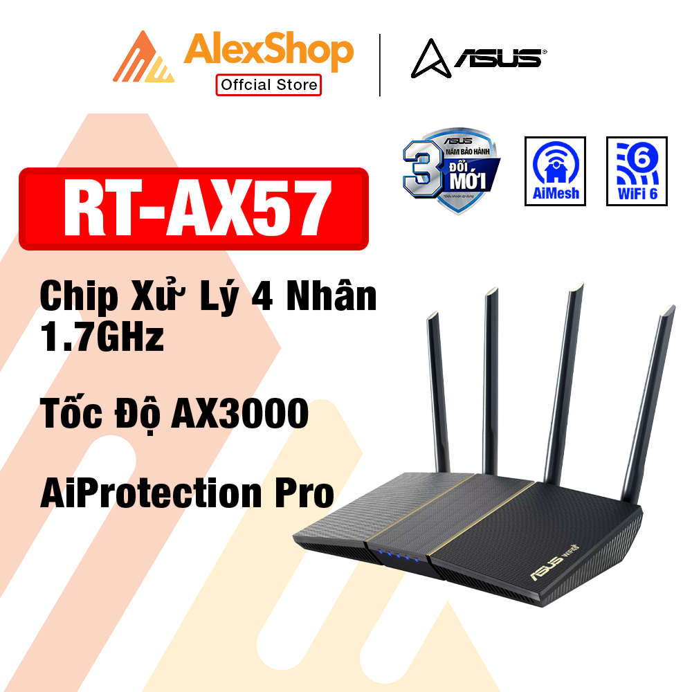 [AX3000] Router Wifi 6 Gaming Asus RT AX57, Hỗ Trợ Ai Mesh, Chuẩn Băng ...