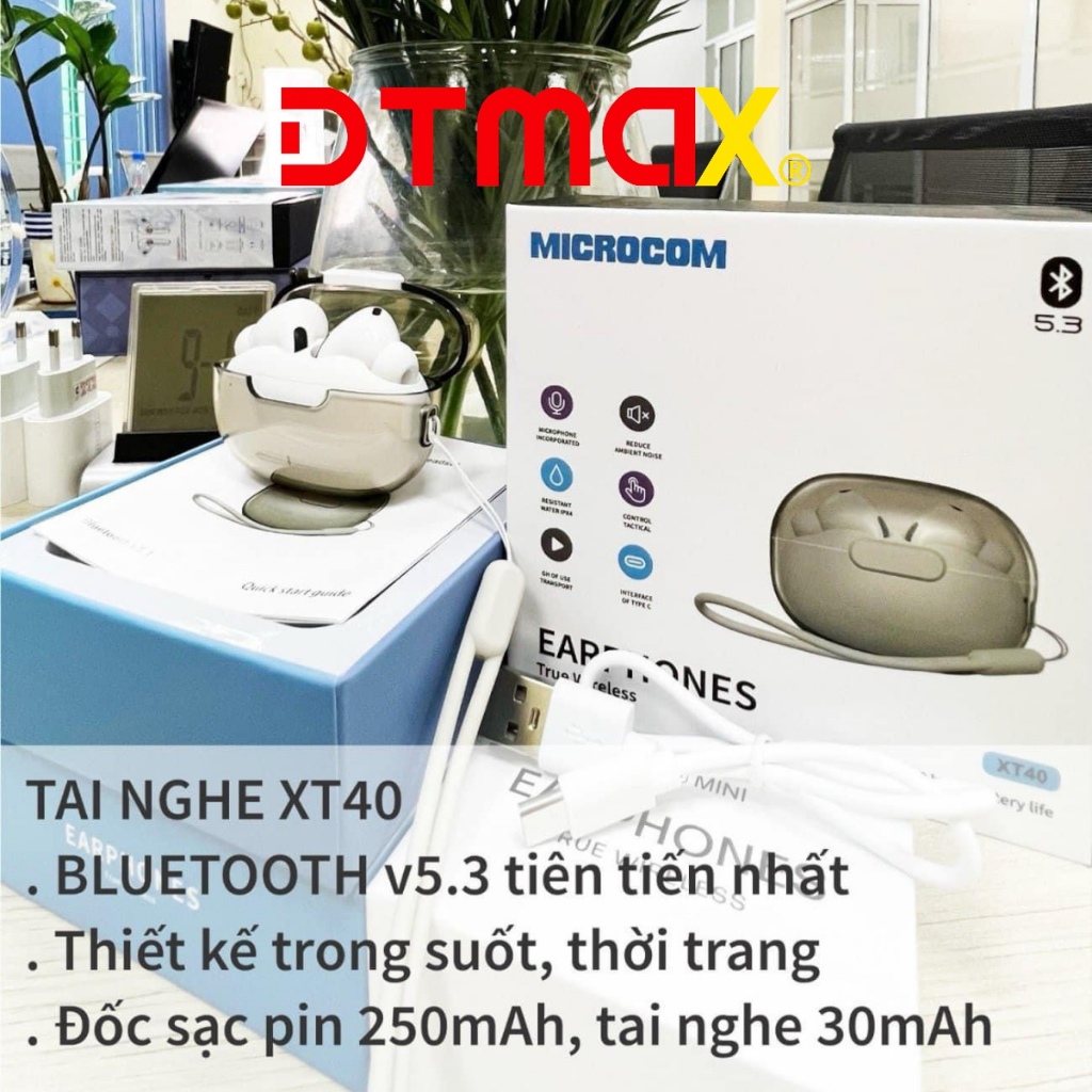 Tai nghe không dây XT40 Tai nghe Bluetooth 5.3 Microcom âm thanh nổi ...