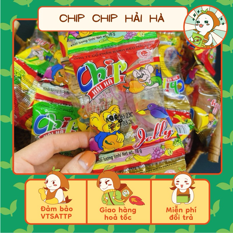 Combo 5 gói kẹo dẻo chip chip Hải Hà vị trái cây ( gói 16g), Kẹo chip ...