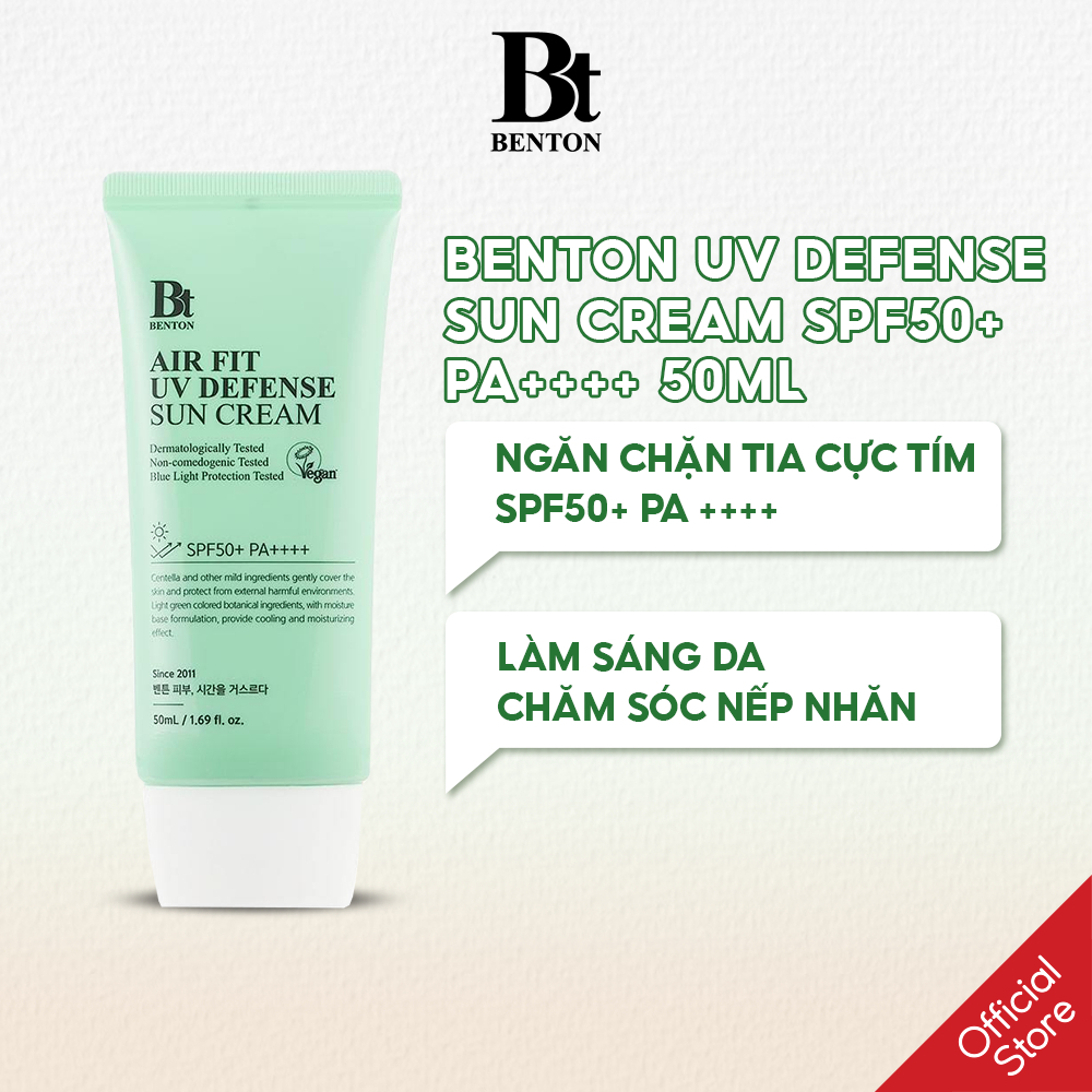 Kem Chống Nắng Dưỡng Sáng Da Benton UV Defense Sun Cream SPF50+ PA++++ 50ml | Shopee Việt Nam