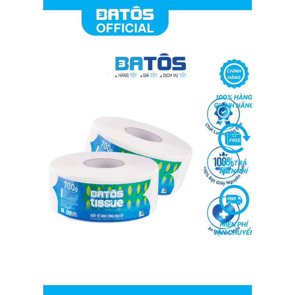 Giấy vệ sinh công nghiệp Batos Tissue dòng phổ thông 700g | Shopee Việt Nam
