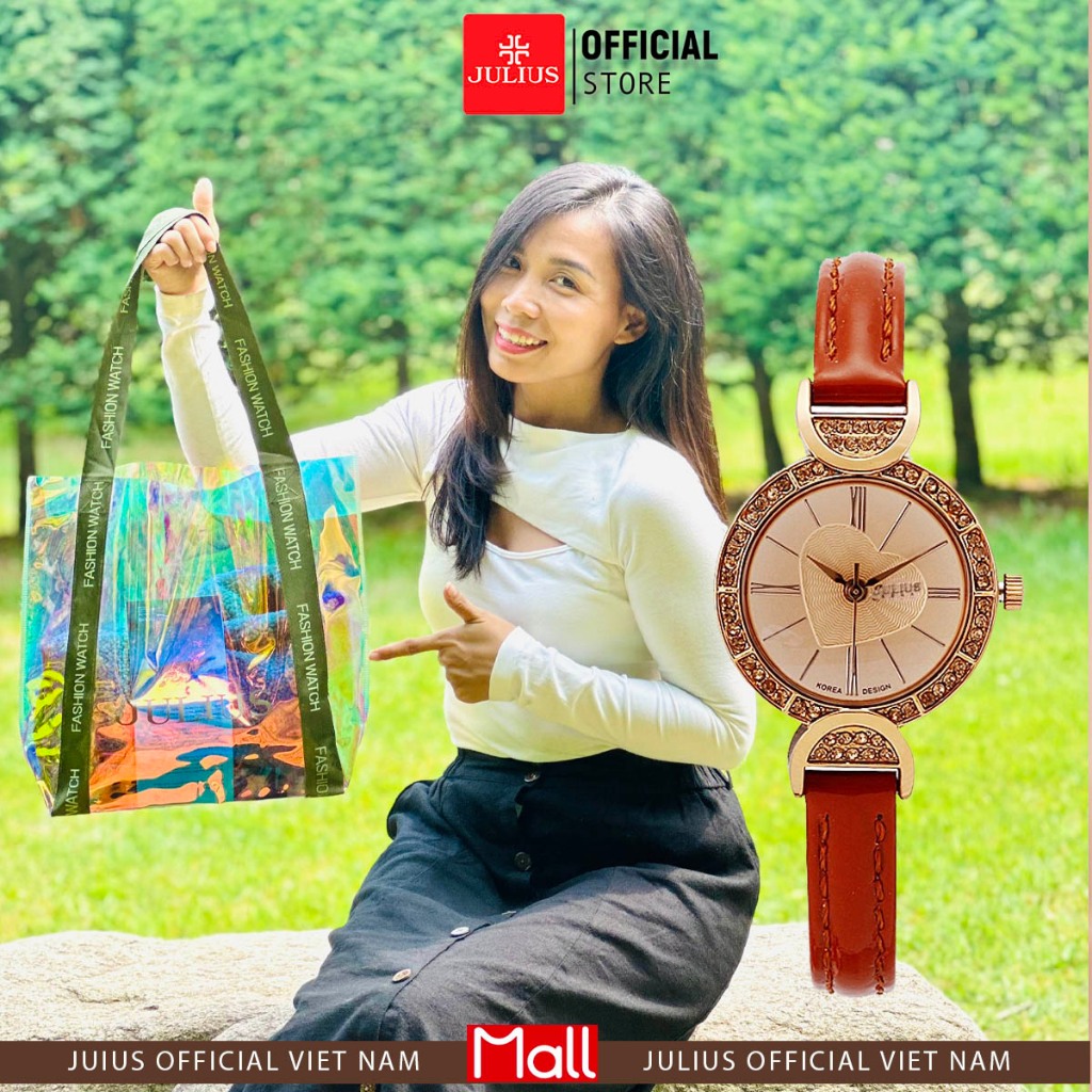 Julius Official | Đồng hồ nữ Julius JA-779 dây da + Freegifft | Shopee ...