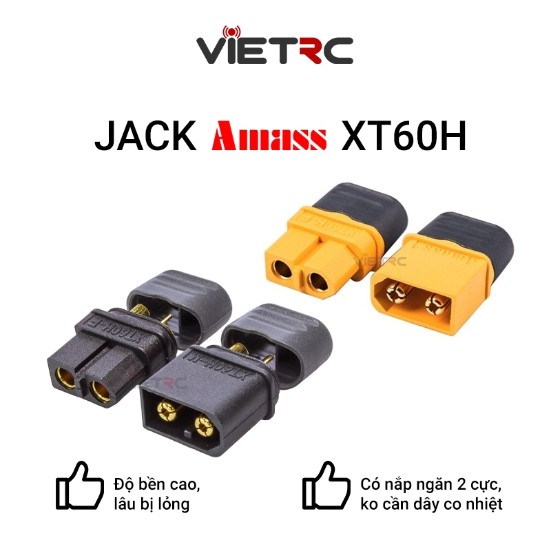 Giắc / Jack cắm XT60H Amass có nắp chụp bảo vệ cho esc, pin, nguồn (XT60-H / XT60 H) | Shopee ...
