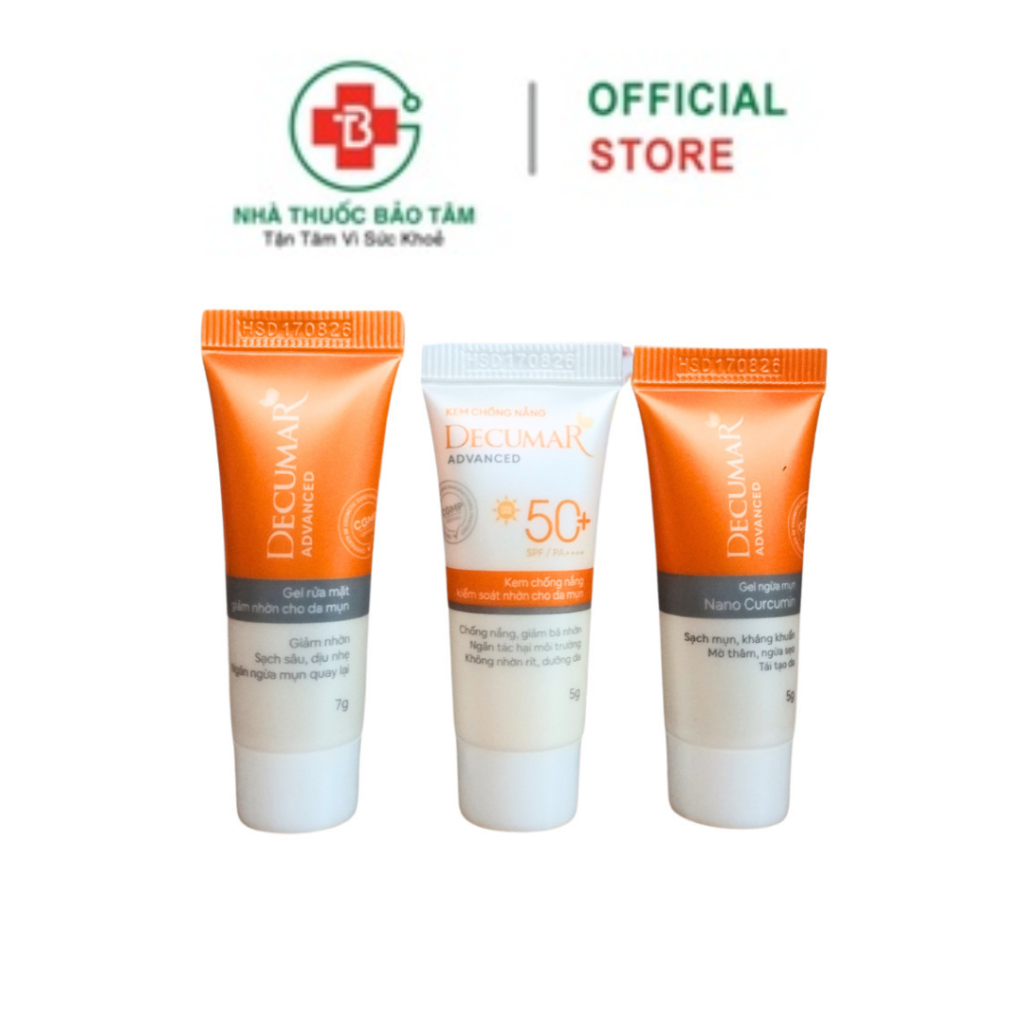 [NEW] Combo DECUMAR ADVANCED MINI [Gel ngừa mụn, gel rửa mặt kiềm nhờn ...