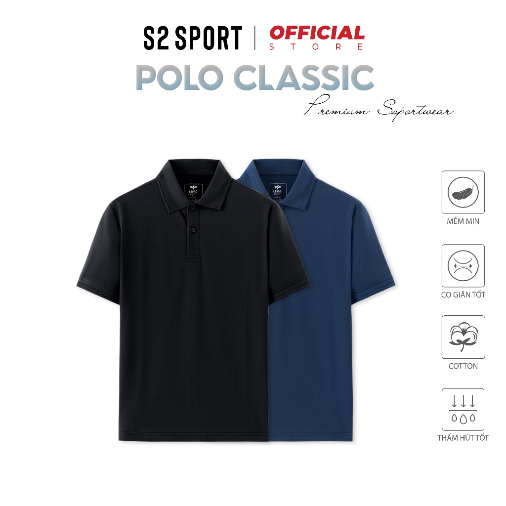 (XẢ KHO) Áo polo nam S2 SPORT áo thun trơn cổ bẻ ngắn tay vải cotton CVC cao cấp co giãn thoáng ...