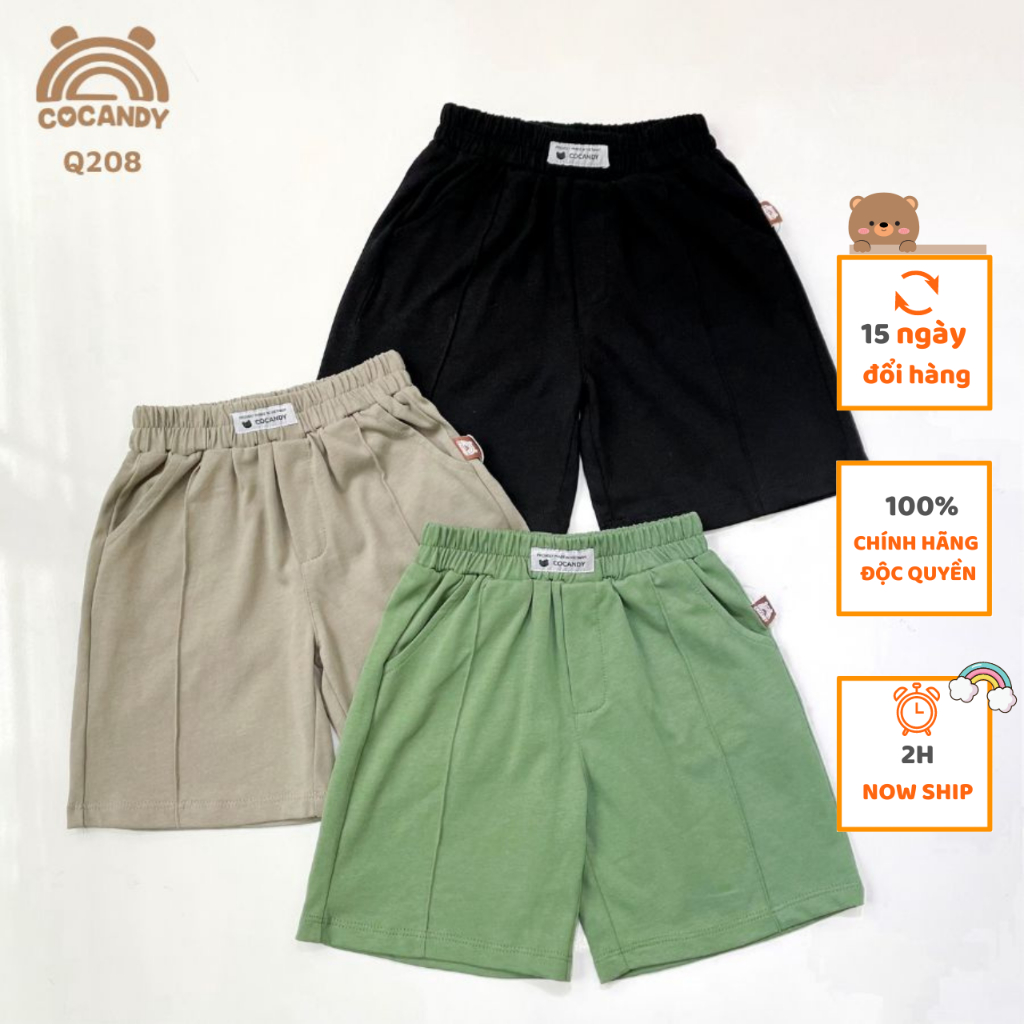 Quần cho bé -Quần cộc ĐEN, GHI, XANH BỘ ĐỘI cotton COCANDY cho bé của COCANDY mã Q208 | Shopee ...