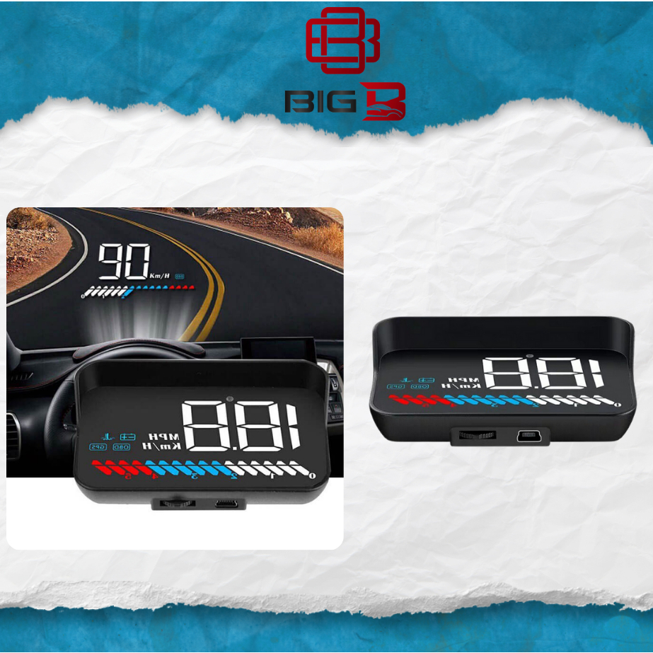 Màn Hình Hắt Kính HUD M7, Hiển Thị Tốc Độ Và Cảnh Báo Tốc Độ Ô Tô, Xe Hơi Cắm Cổng OBD2 + USB ...
