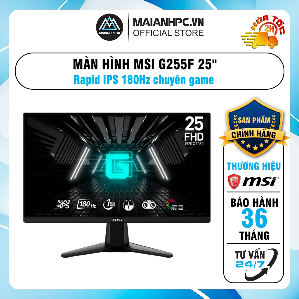 Màn hình MSI G255F 25" Rapid IPS 180Hz chuyên game | Shopee Việt Nam