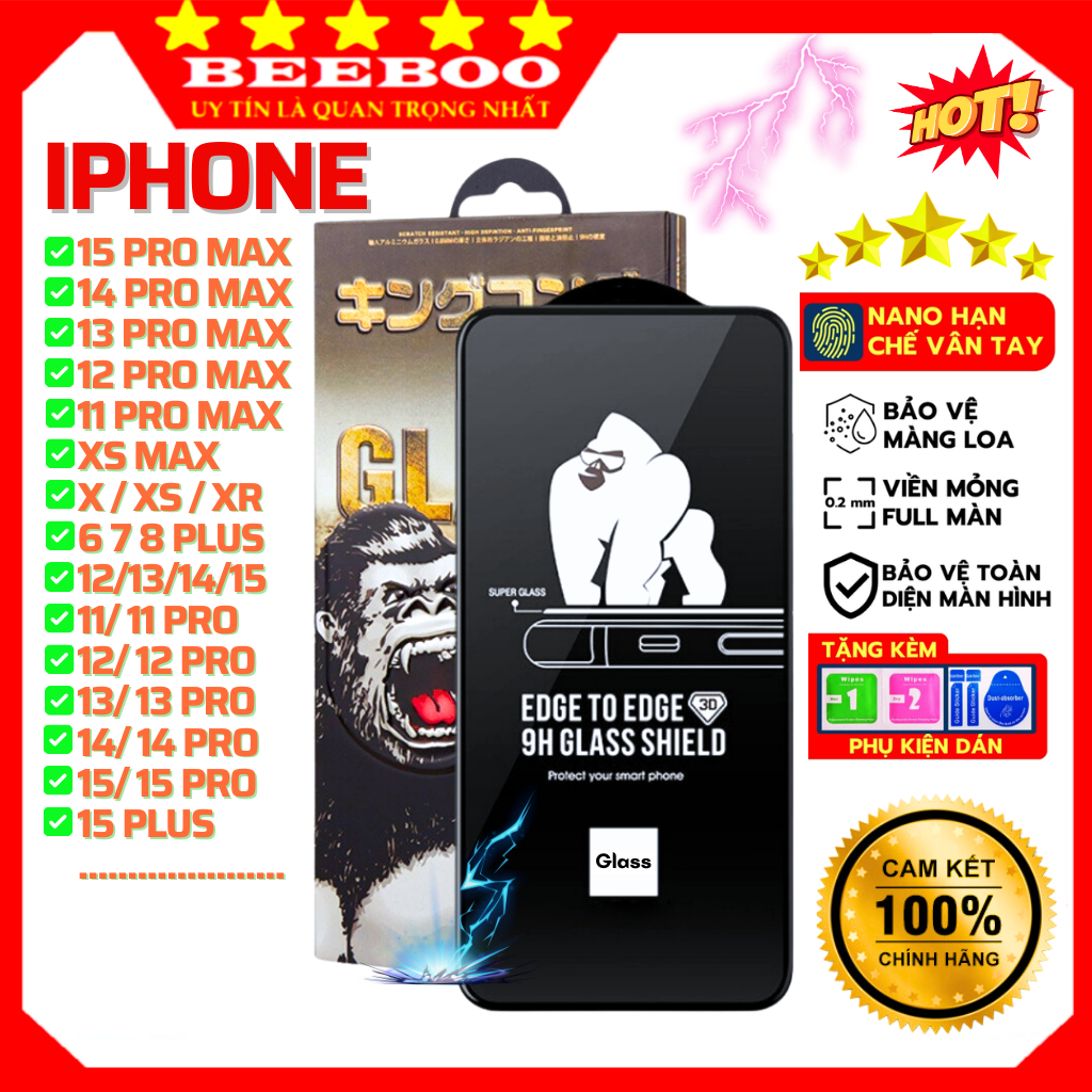 Cường lực iphone 17 ProMax 15 Pro Max 13 14 Pro Max 12 ProMax 11 Pro Max Xs Max X Xr 7 Plus 8 ...