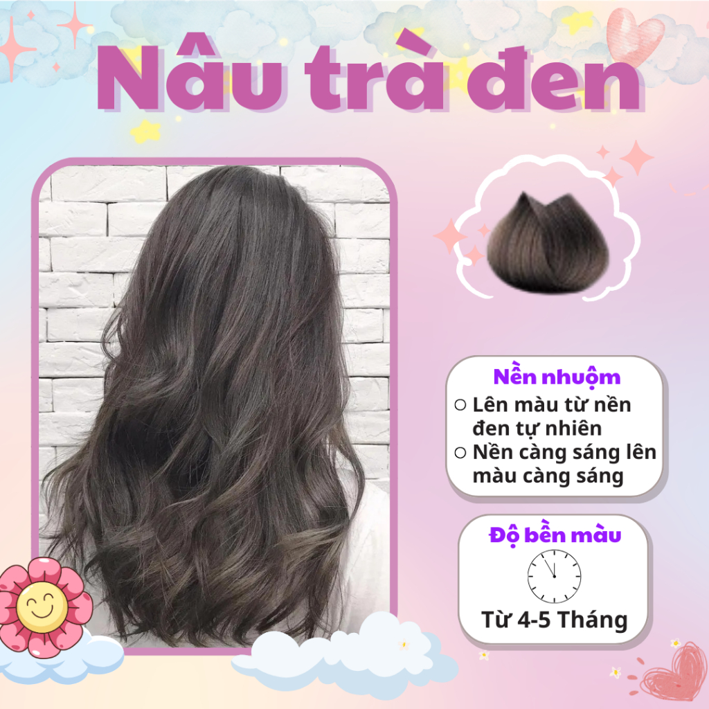 Thuốc Nhuộm Tóc Màu NÂU TRÀ ĐEN Không Tẩy | Kaiger Colour | Shopee Việt Nam