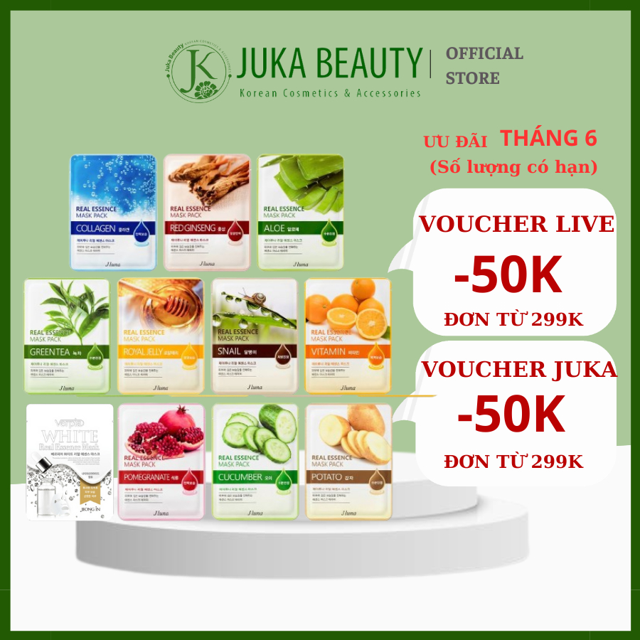 (1 MIẾNG LẺ) Mặt nạ giấy Jluna Real Essence Mask/ Jeong In Verpia White Real Essence Mask 20ml ...
