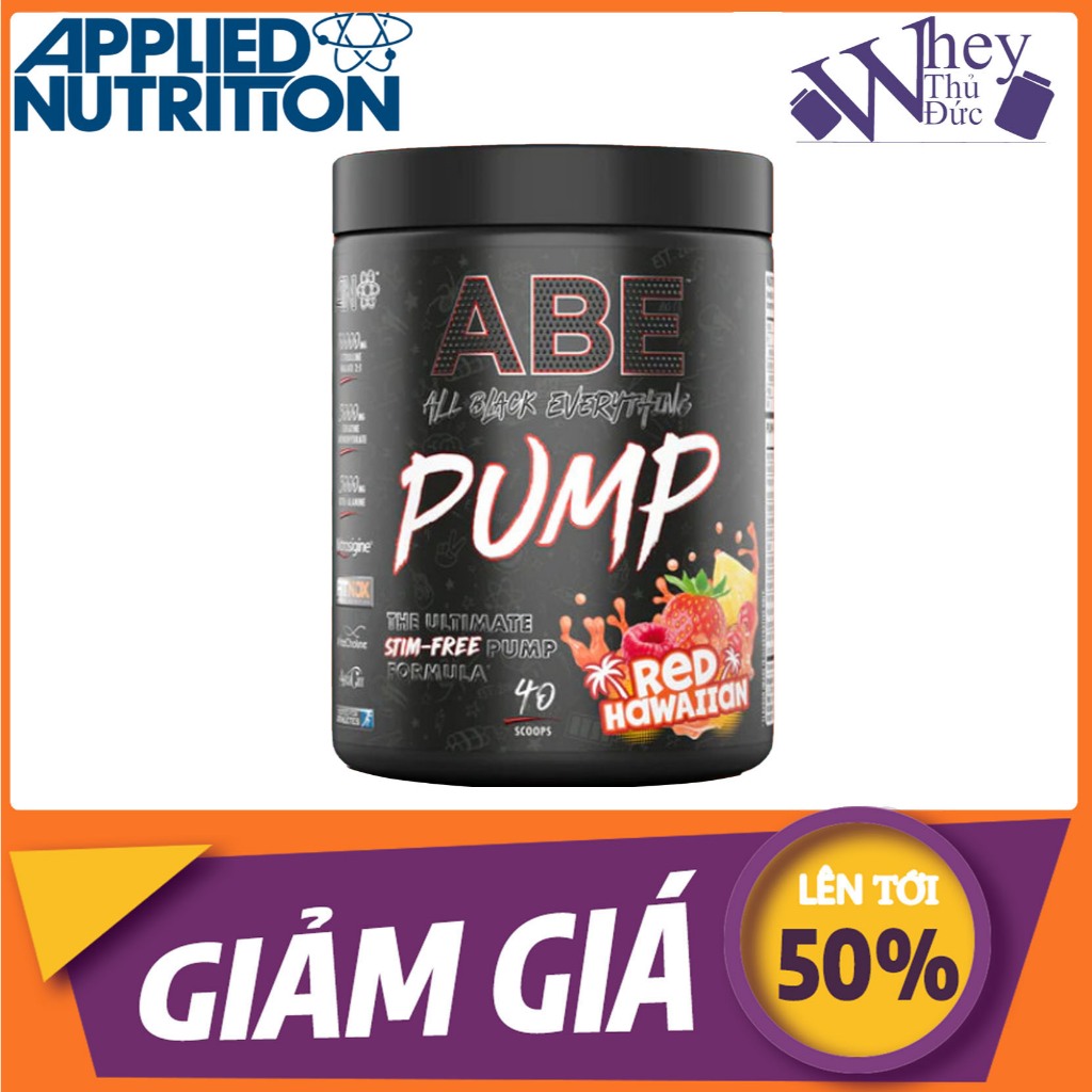 Applied Nutrition ABE PUMP Stim Free 40 Scoops 500g vị Red Hawaiian ...