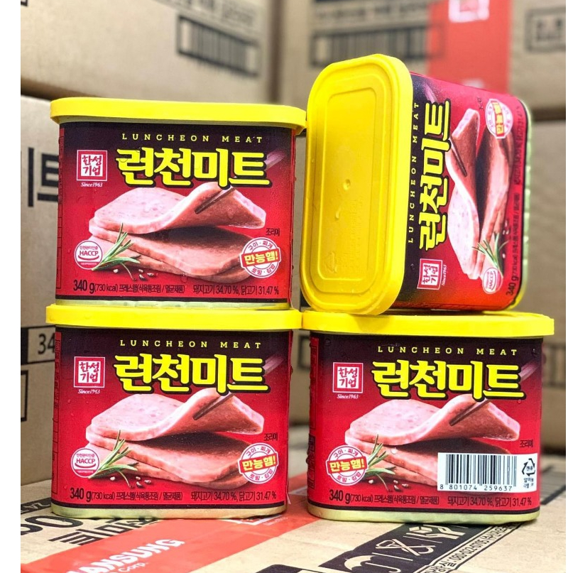Combo 4 Hộp Thịt Hộp Nội Địa Luncheon Meat Hàn Quốc 340g_Thịt hộp đỏ ...
