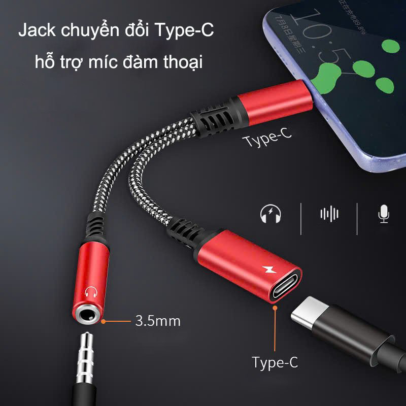 jack chuyển đổi tai nghe Type c hỗ trợ míc dùng cho điện thoại và máy tính bảng | Shopee Việt Nam
