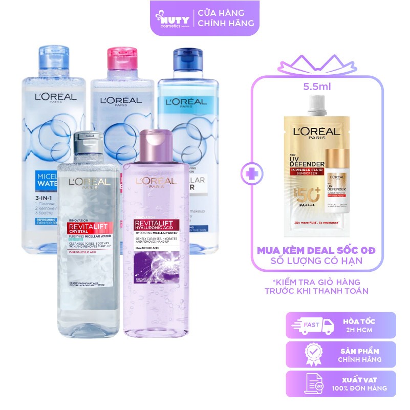 Nước Tẩy Trang L’Oreal Micellar Water 3-in-1 (400ml) | Shopee Việt Nam