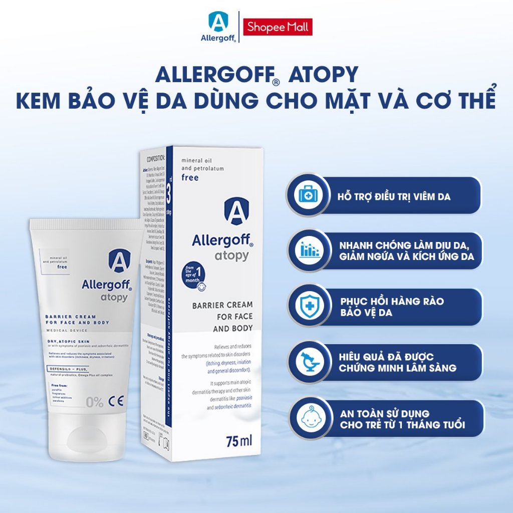 Kem bảo vệ da dùng cho mặt và cơ thể Allergoff® Atopy - Tuýp 75ml ...