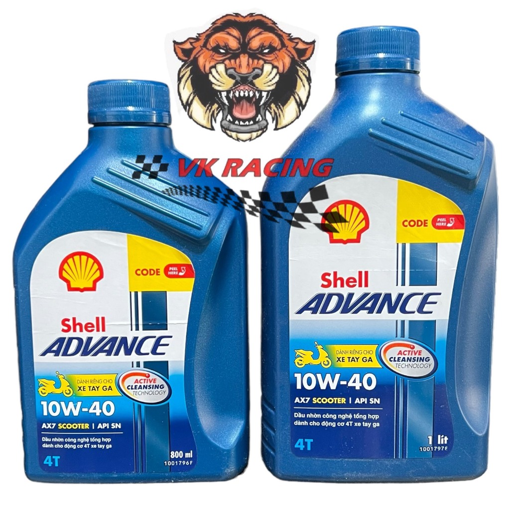 Nhớt shell advance scooter (xanh) ax7 10w40 0.8L 1L - xe tay ga ...