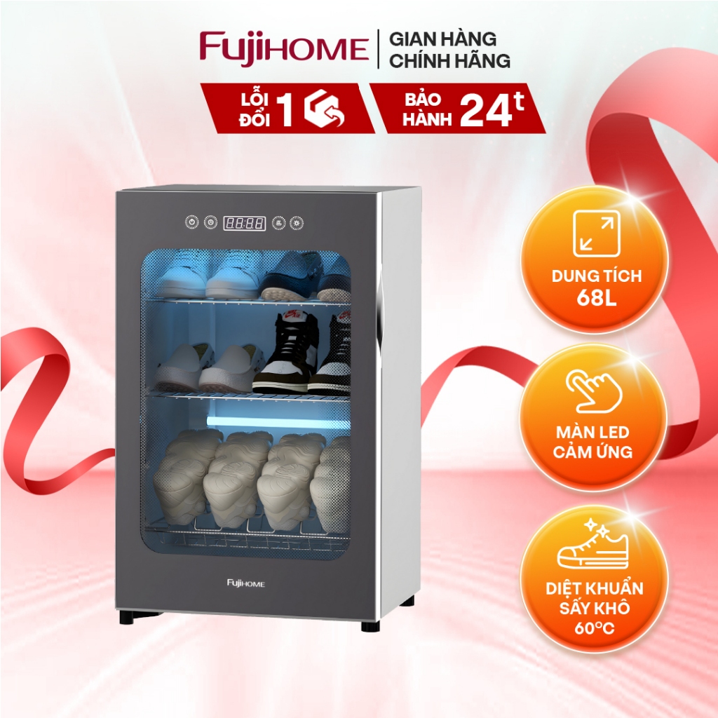 Máy sấy giày nhập khẩu FUJIHOME SD68 Khử mùi hiệu quả, khử khuẩn bằng UV và Ozone, tủ sấy đa ...