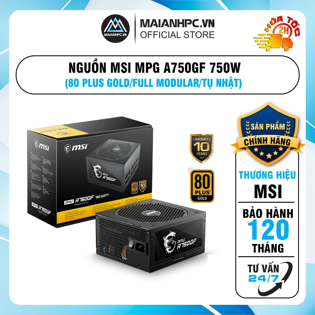 Nguồn MSI MPG A750GF 750W 80 Plus Gold Full Modular bảo hành 10 năm | Shopee Việt Nam
