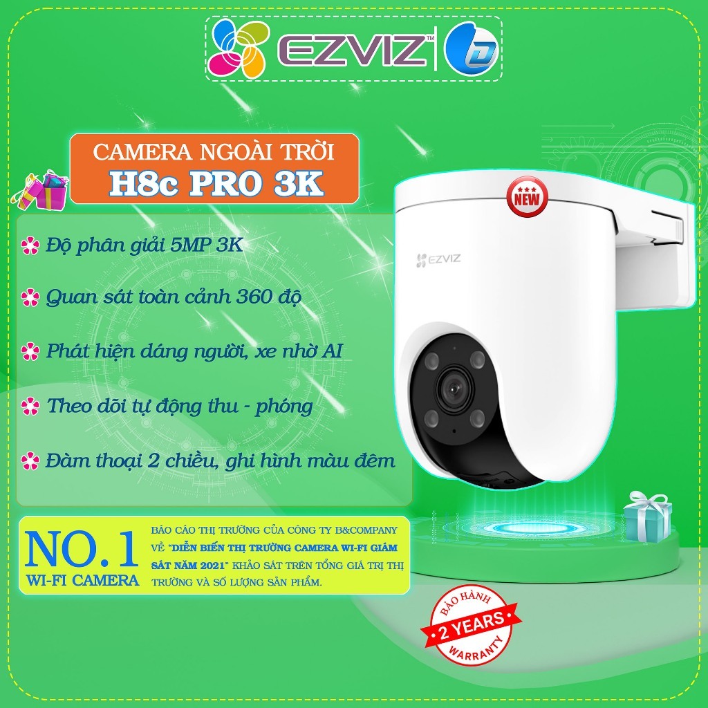 Camera wifi ngoài trời Ezviz H8C PRO 2K 2K+ 3K 3MP/4MP/5MP mẫu mới ...