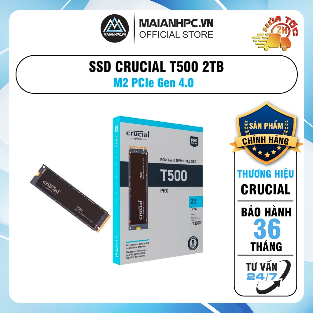 Ổ Cứng SSD Crucial T500 2TB M2 PCIe Gen 4.0 CT2000T500SSD8 | Shopee Việt Nam