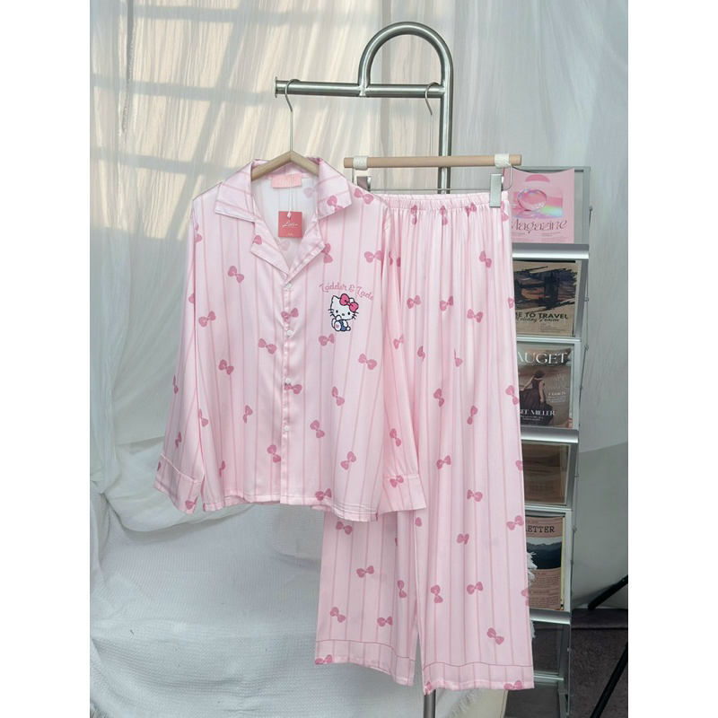 Bộ Pijama Cao Cấp Láde & Ladder Hồng Hello Kitty Hàng Sẵn | Shopee Việt Nam
